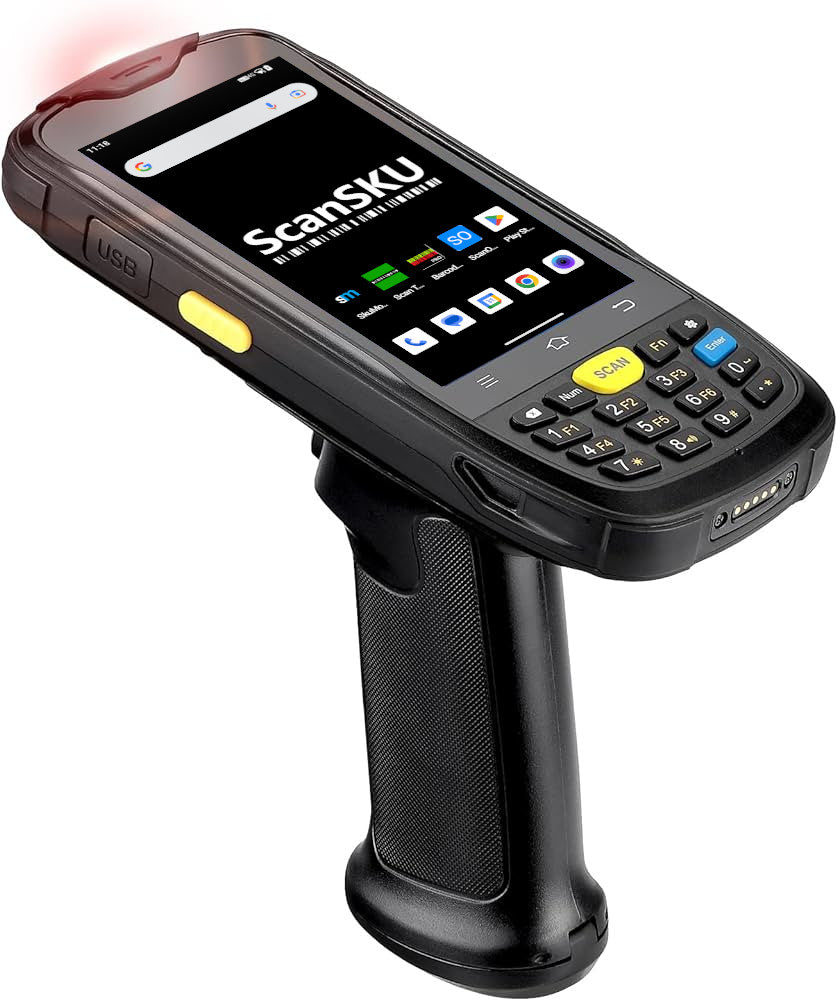 Android Barcode Scanner- Rugged C6000 (1D & 2D) - Pistol Grip Included